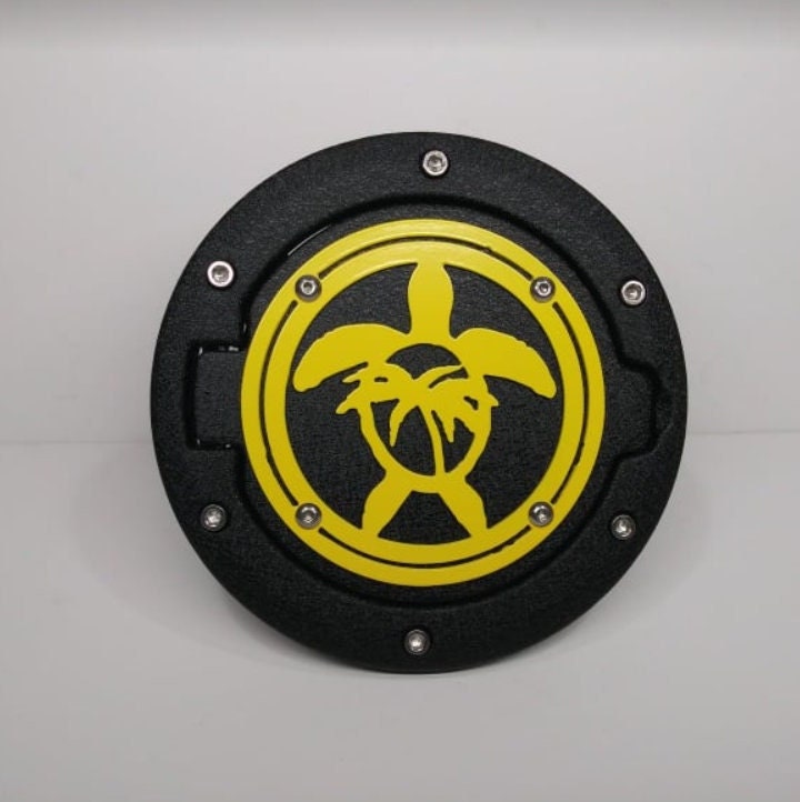 Sea Turtle with Palm Tree Fuel Door Assembly for Jeep Wrangler JK & TJ ...